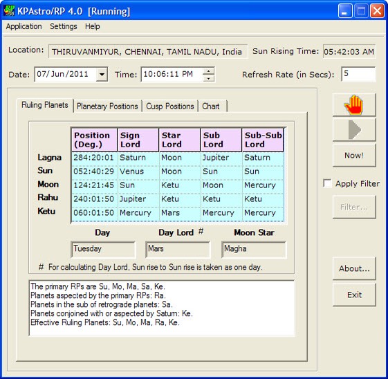 Screen Images - KP System and KPAstro 4.6 ™ An Unbeatable Combination